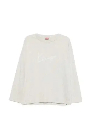 Kenzo Signature Logo Long Sleeve T-shirt - Gray