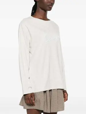 Kenzo Signature Logo Long Sleeve T-shirt - Gray