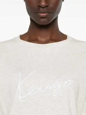Kenzo Signature Logo Long Sleeve T-shirt - Gray
