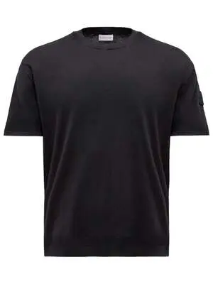 Moncler Silk & Cotton Knit T-shirt - Black