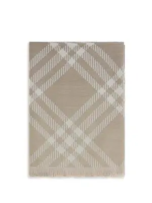 Burberry Burberry Women Wool And Silk Scarf Cream