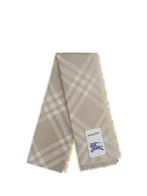 Burberry Wool And Silk Scarf - Cream