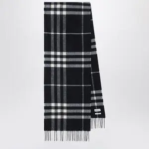 Burberry Check Cashmere Scarf - Black