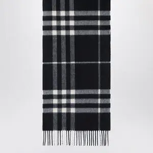 Burberry Check Cashmere Scarf - Black
