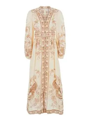 Zimmermann Indra Long Linen Dress - Multicolor