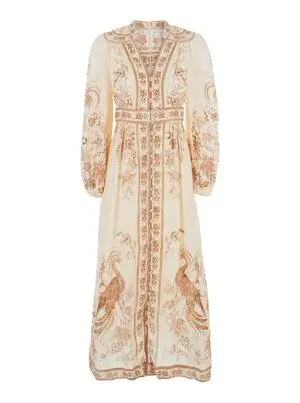 Zimmermann Indra Long Linen Dress - Multicolor