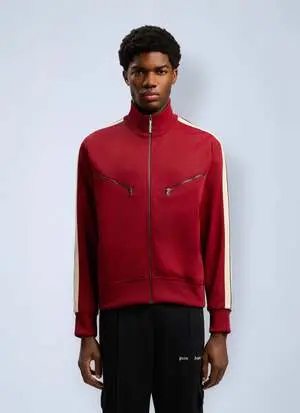 Palm Angels Curved Logo Zip-up Track Jacket - Red
