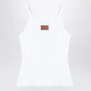 Fendi Cotton Logo Patch Tank - White