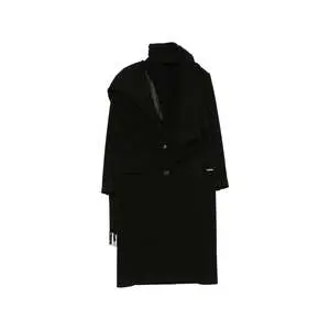 Attico Coats Single Breasted Coats - Black