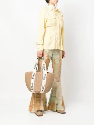 Chloé Woody Large Straw Basket Bag - Multicolor