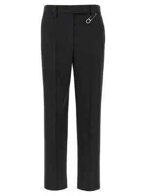 Prada Melange Virgin Wool Trousers - Gray