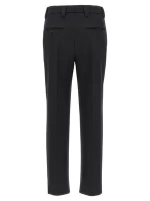 Prada Melange Virgin Wool Trousers - Gray