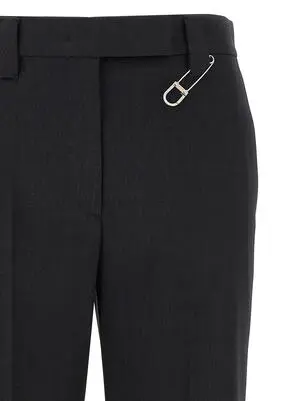 Prada Melange Virgin Wool Trousers - Gray