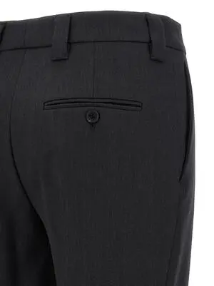 Prada Melange Virgin Wool Trousers - Gray