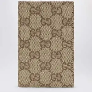 Gucci Essence Classic Card Holder In Sand Beige Gg Fabric - Cream
