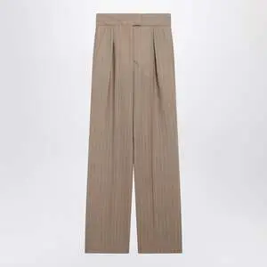 Valentino Garavani Pinstripe Wool Trousers - Cream