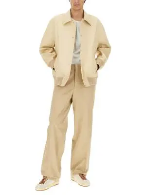 LANVIN Buttoned Oversize Fit Cotton Jacket - Cream