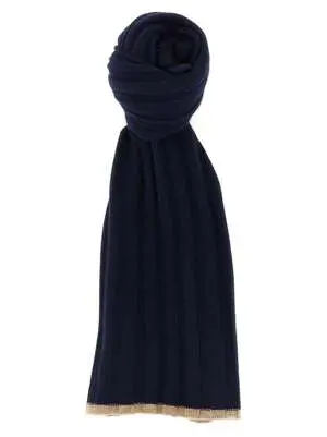 Brunello Cucinelli Ribbed Cashmere Knit Scarf