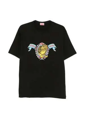 Kenzo Leaping Tiger Print T-shirt - Black