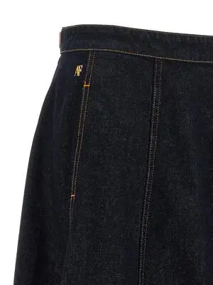 Alberta Ferretti Flared Denim Maxi Skirt