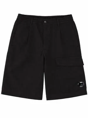 C.P. COMPANY Cargo Shorts With Logo Patch - Black