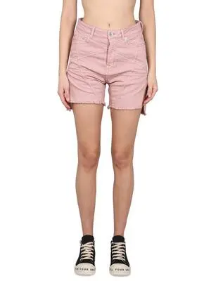 Rick Owens Short In Denim - Pink