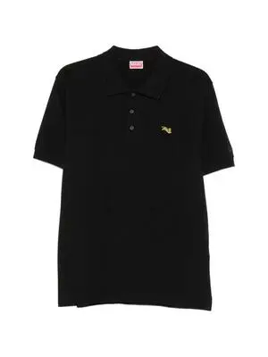 Kenzo Tiger-patch Polo Shirt - Black