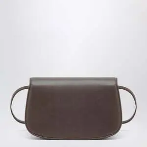 Gucci Small Shoulder Bag In Dark Taupe Leather With Bamboo Closure - Brown