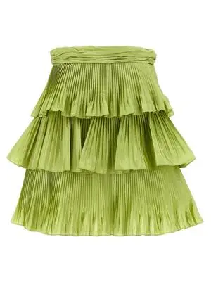 Valentino Garavani Silk Taffeta Mini Skirt - Green