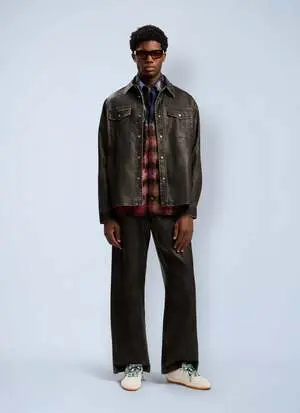 Palm Angels Curved Logo Coated Overshirt