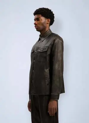 Palm Angels Curved Logo Coated Overshirt