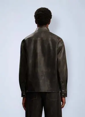 Palm Angels Curved Logo Coated Overshirt