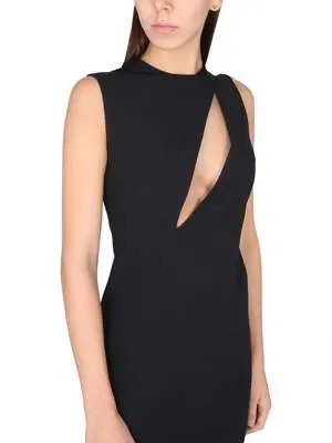 Versace Sleeveless Midi Dress With Cutouts