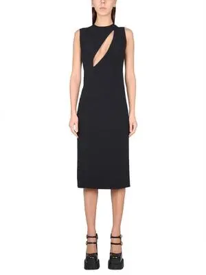 Versace Sleeveless Midi Dress With Cutouts - Black
