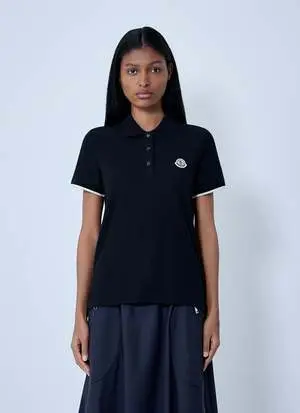 Moncler Logo Motif Polo Shirt - Black