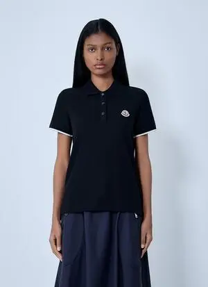 Moncler Logo Motif Polo Shirt - Black