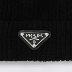 Prada Wool Hat With Triangle Logo