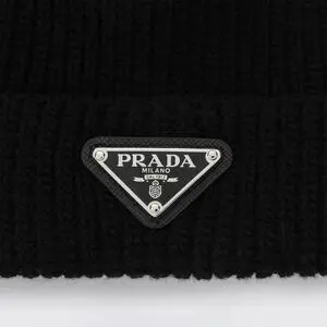 Prada Wool Hat With Triangle Logo