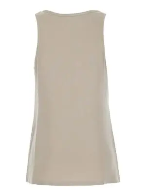 Max Mara Silk Embroidered Tank - Cream