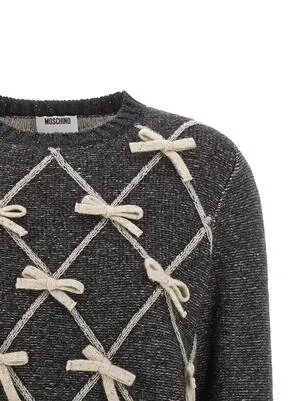Moschino Bow Sweater - Gray