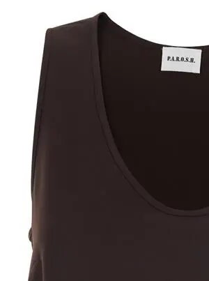 P.a.r.o.s.h Sleeveless Tech Fabric Top - Brown