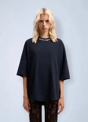 Palm Angels Curved Logo Collar Over T-shirt - Multicolor