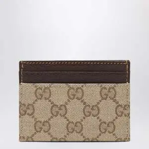 Gucci Essence Classic Card Holder In Brown Gg Canvas