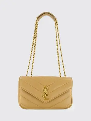 Saint Laurent Loulou Quilted Chevron Leather Bag - Brown