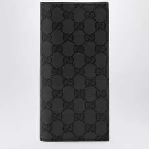 Gucci Essence Classic Long Wallet In Gg Fabric - Black