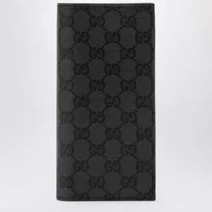 Gucci Essence Classic Long Wallet In Gg Fabric - Black