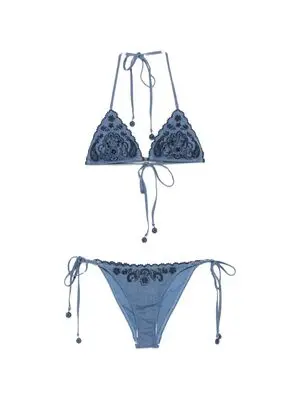 Zimmermann Aster Denim Bikini Set - Multicolor