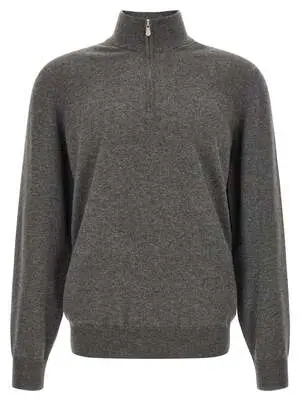 Brunello Cucinelli Half-zip Cashmere Sweater - Gray