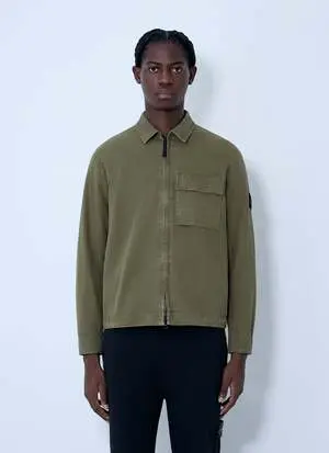 Stone Island Logo Patch Overshirt - Green