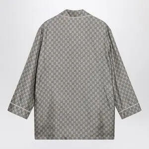 Gucci Silk Twill Shirt With Gg Print - Cream